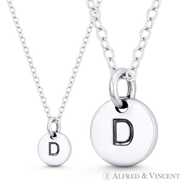 Alfred & Vincent | Jewelry | Initial Letter D Engraved Tiny Circle ...